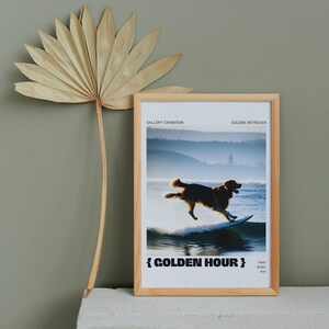 Dog Surfing Art Print: Retro Coastal Wall Decor (digital Download) - Etsy