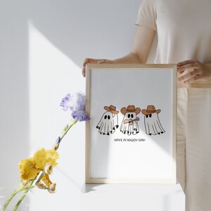 Cowboy Ghosts Print, Halloween Decor, Autumn, Fall Decor, Coastal ...