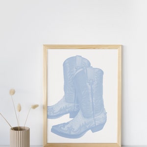 Cowgirl Blue Prints Set of 2, Light Blue Posters, Western Decor, Howdy ...