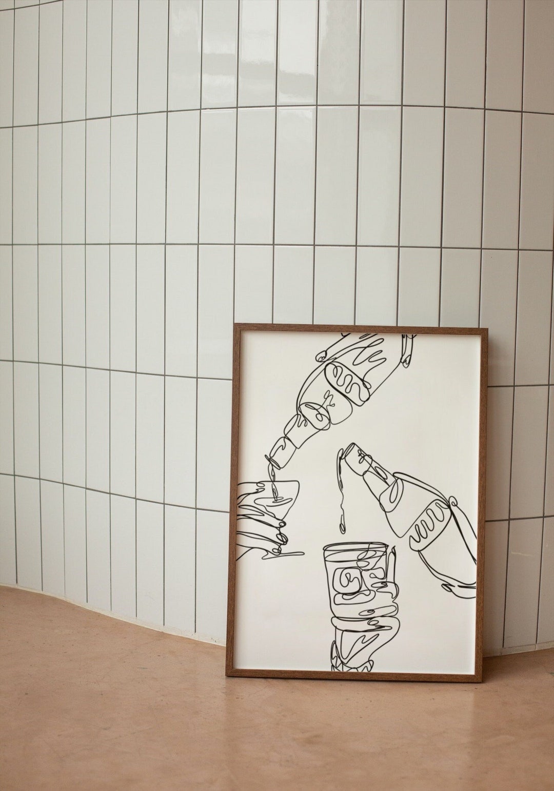 Single Line Drawing Digital Print, Outline Art, Bar Cart Decor, 18x24 ...