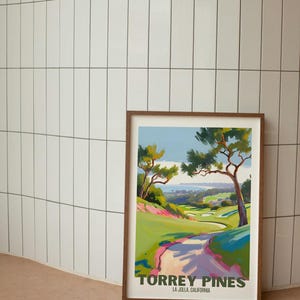 Torrey Pines Golf Course Print: La Jolla Coastal Impasto Art (digital ...