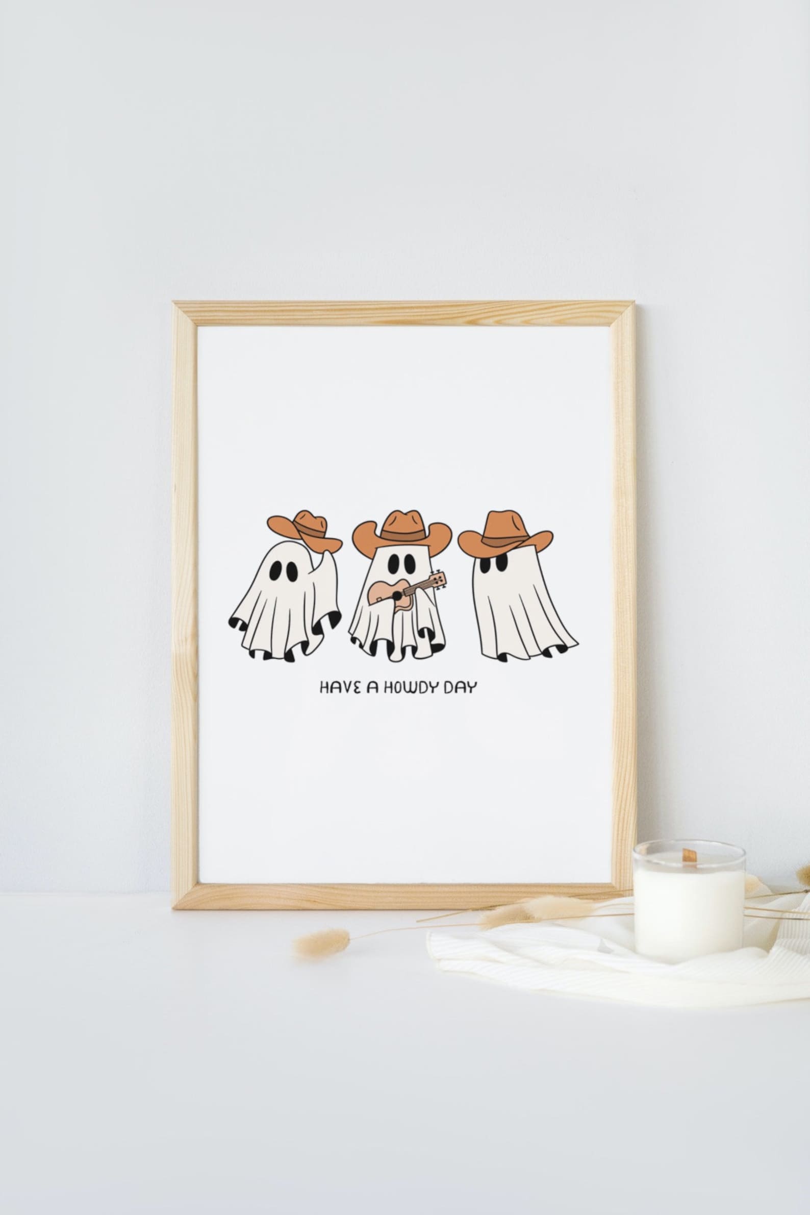 Cowboy Ghosts Print, Halloween Decor, Autumn, Fall Decor, Coastal ...