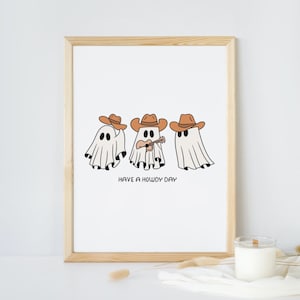 Cowboy Ghosts Print, Halloween Decor, Autumn, Fall Decor, Coastal ...