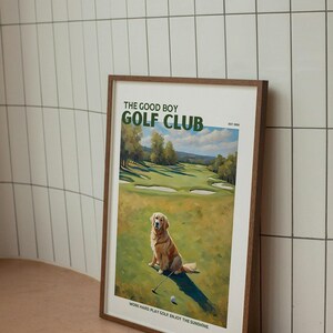 Golden Retriever Good Boy Golf Club Art Print: Dog Lover Gift (digital ...