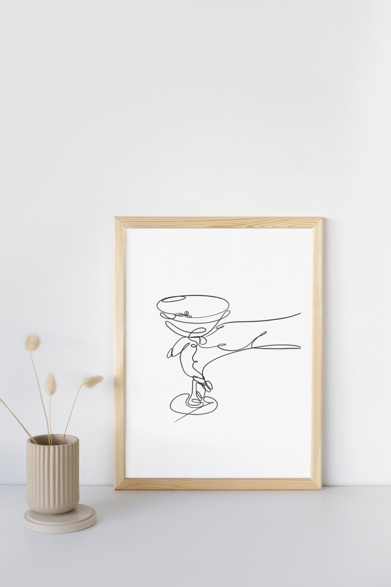 Espresso Martini Single Line Drawing Digital Print Outline - Etsy