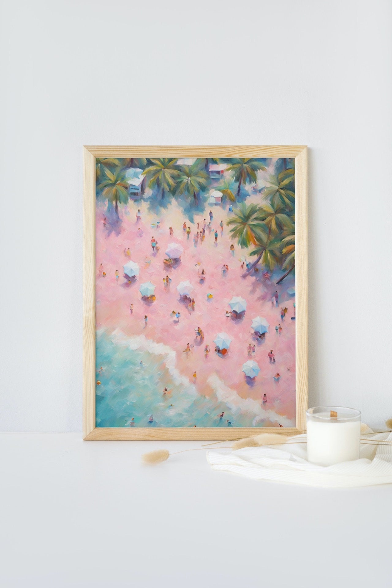 Pink Sand Beach Print, Beach House Decor, Pink Posters, Impasto ...
