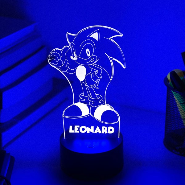 Sonic the Hedgehog Kids Lamp - Etsy