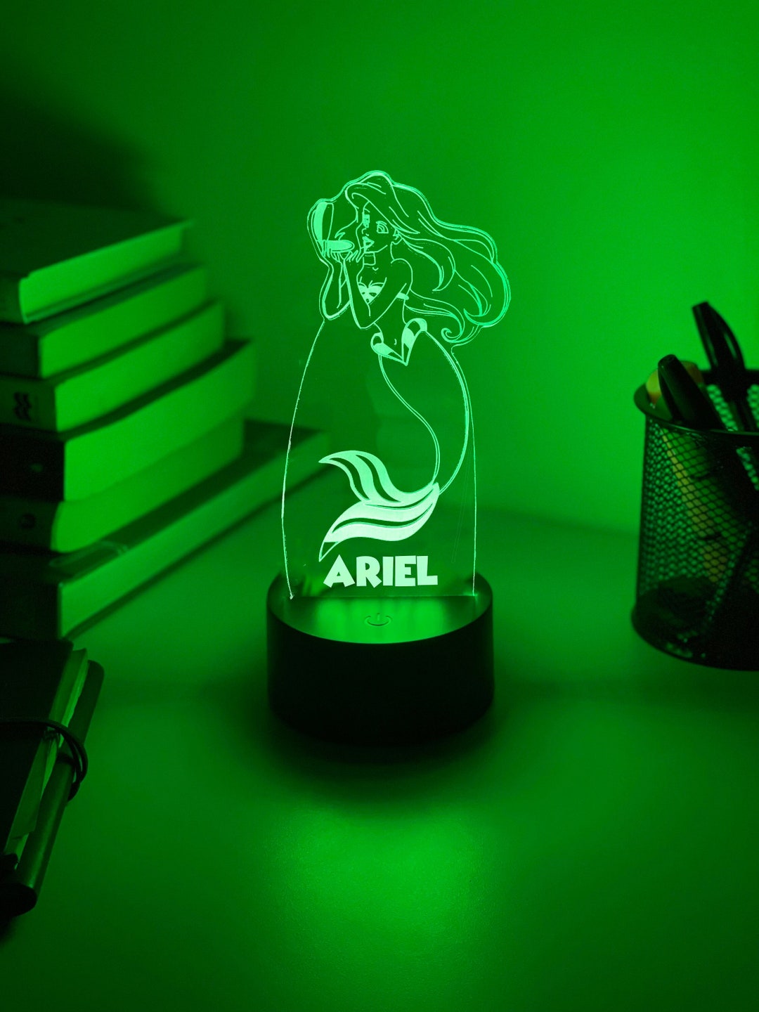Personalised Ariel Little Mermaid 3D Night Light Gift for Kids ...