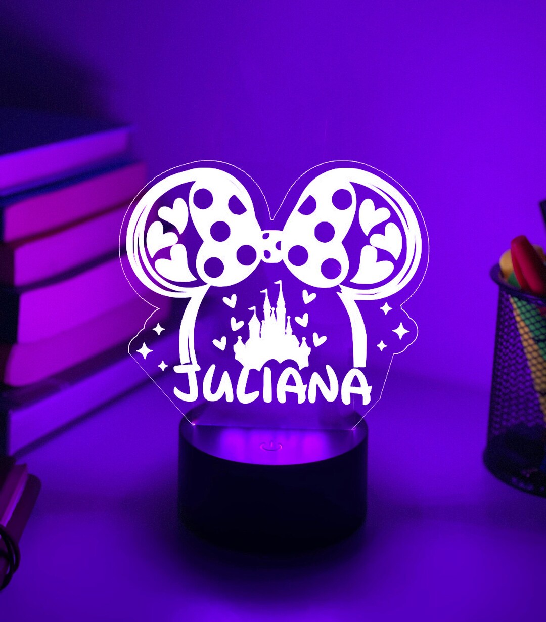 Personalised MINNIE MOUSE Style 3D Night Light | Gift for Kids ...