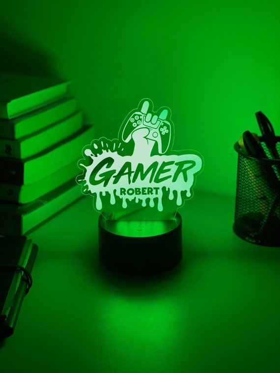 Lighting Gamer Night Light Acrylic Personalised Gift Colour Changing ...