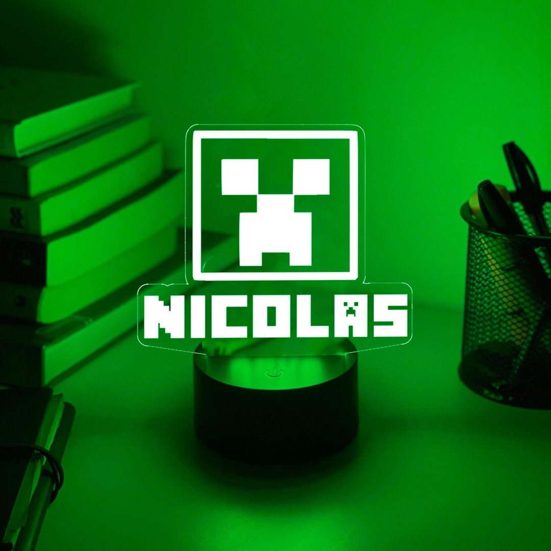Personalised MINECRAFTER 3D Night Light | Minecraft Decor | Gift for ...