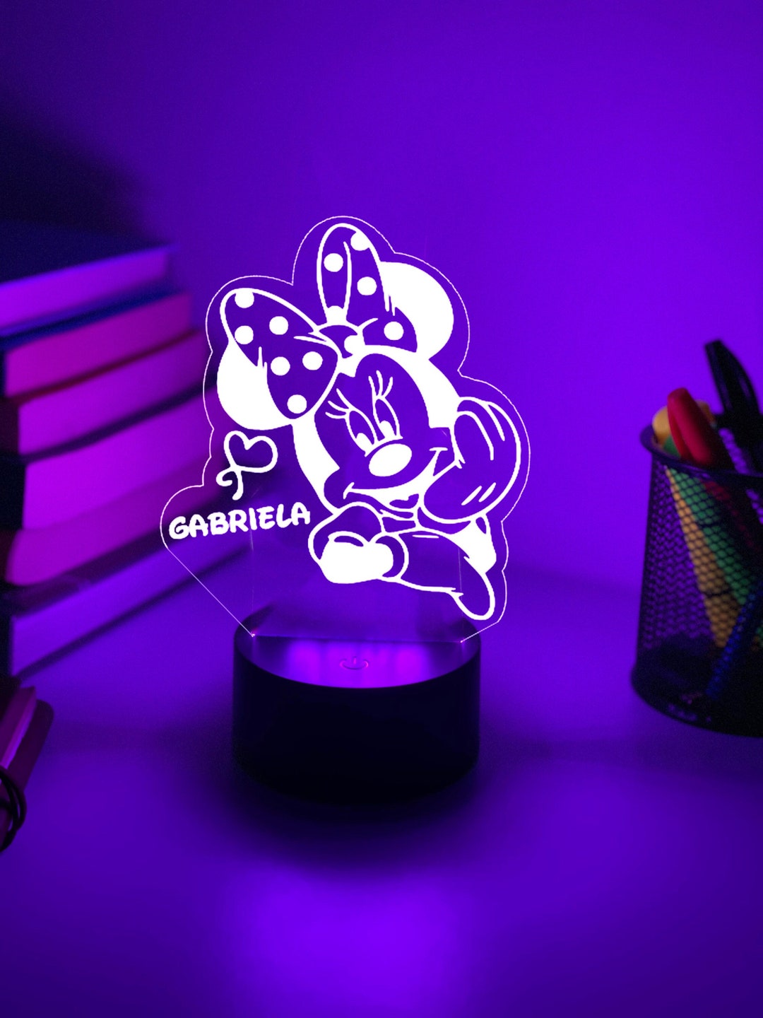 Personalised MINNIE MOUSE 3D Night Light | Gift for Kids | Personalised ...