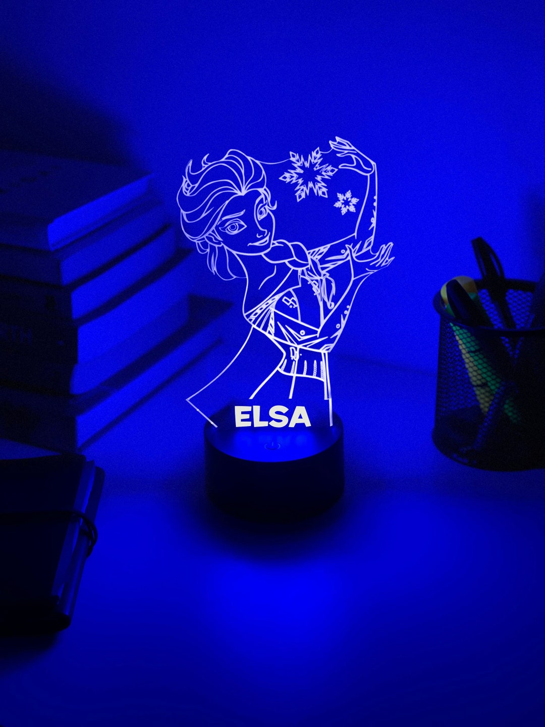 Personalised Elsa FROZEN 3D Night Light | Gift for Kids | Personalised ...