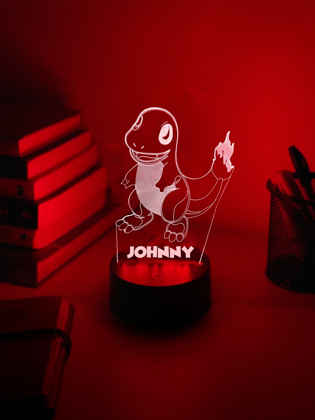Personalised Charmander Pokemon 3D Night Light Gift for Kids ...