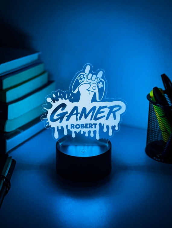 Lighting Gamer Night Light Acrylic Personalised Gift Colour Changing ...