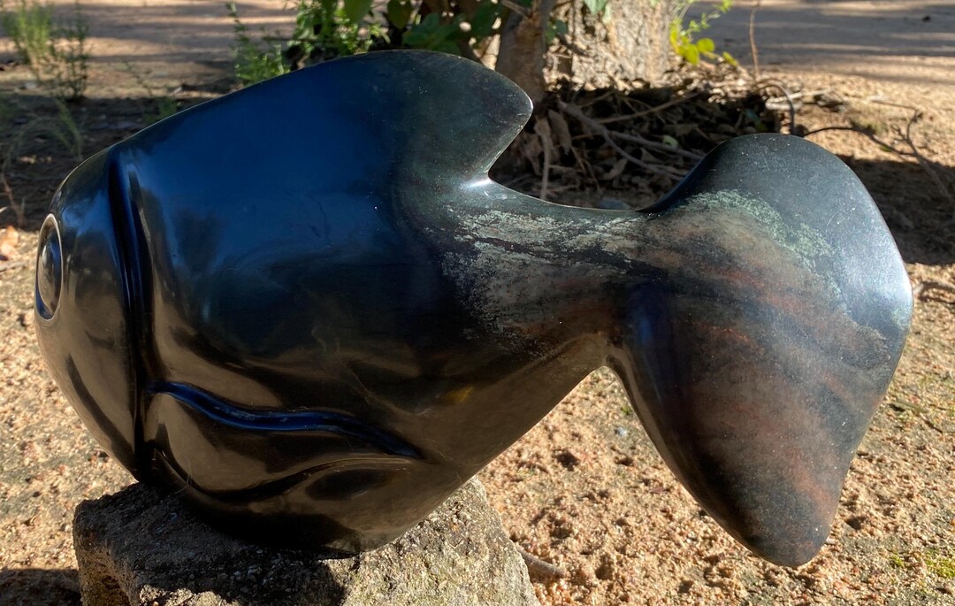 Serpentine Stone Fish Carving - Zimbabwe Art - Etsy