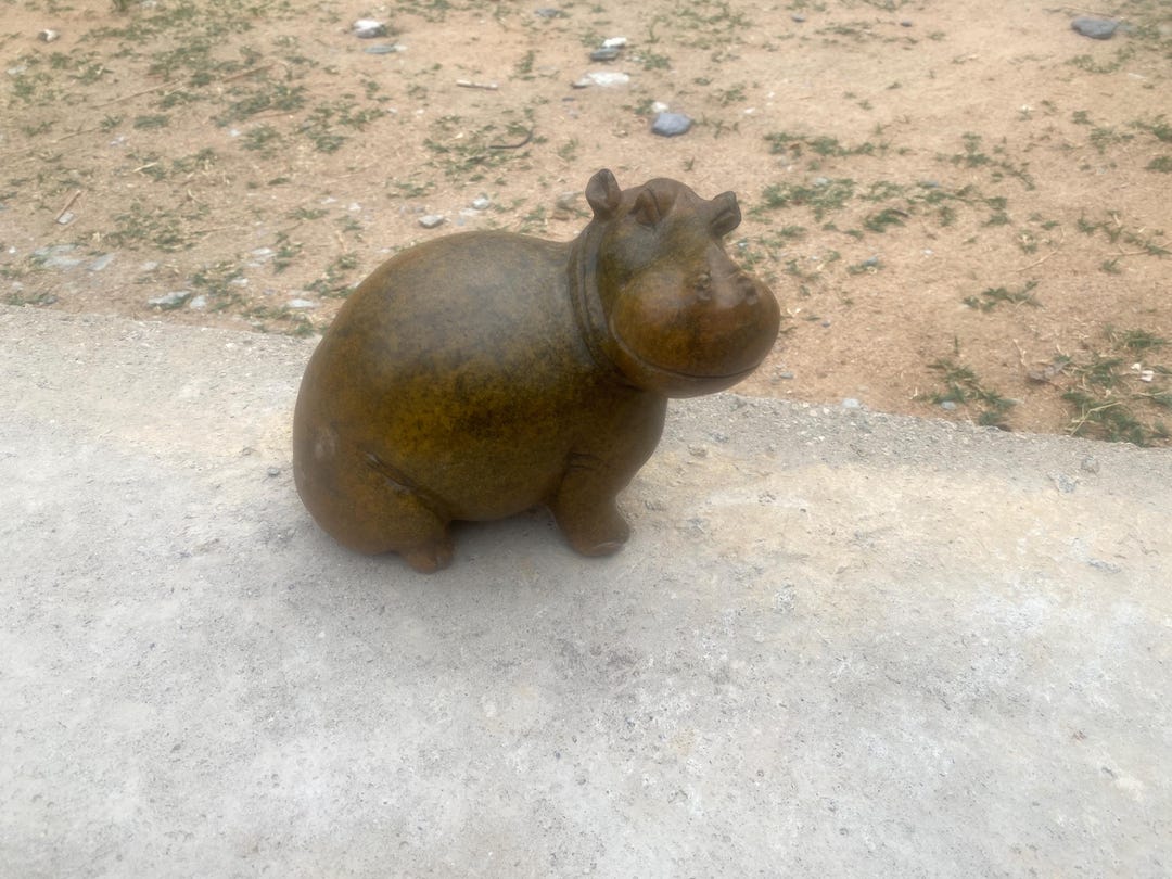 Carved Rapoko Stone Hippo Figurine - Etsy