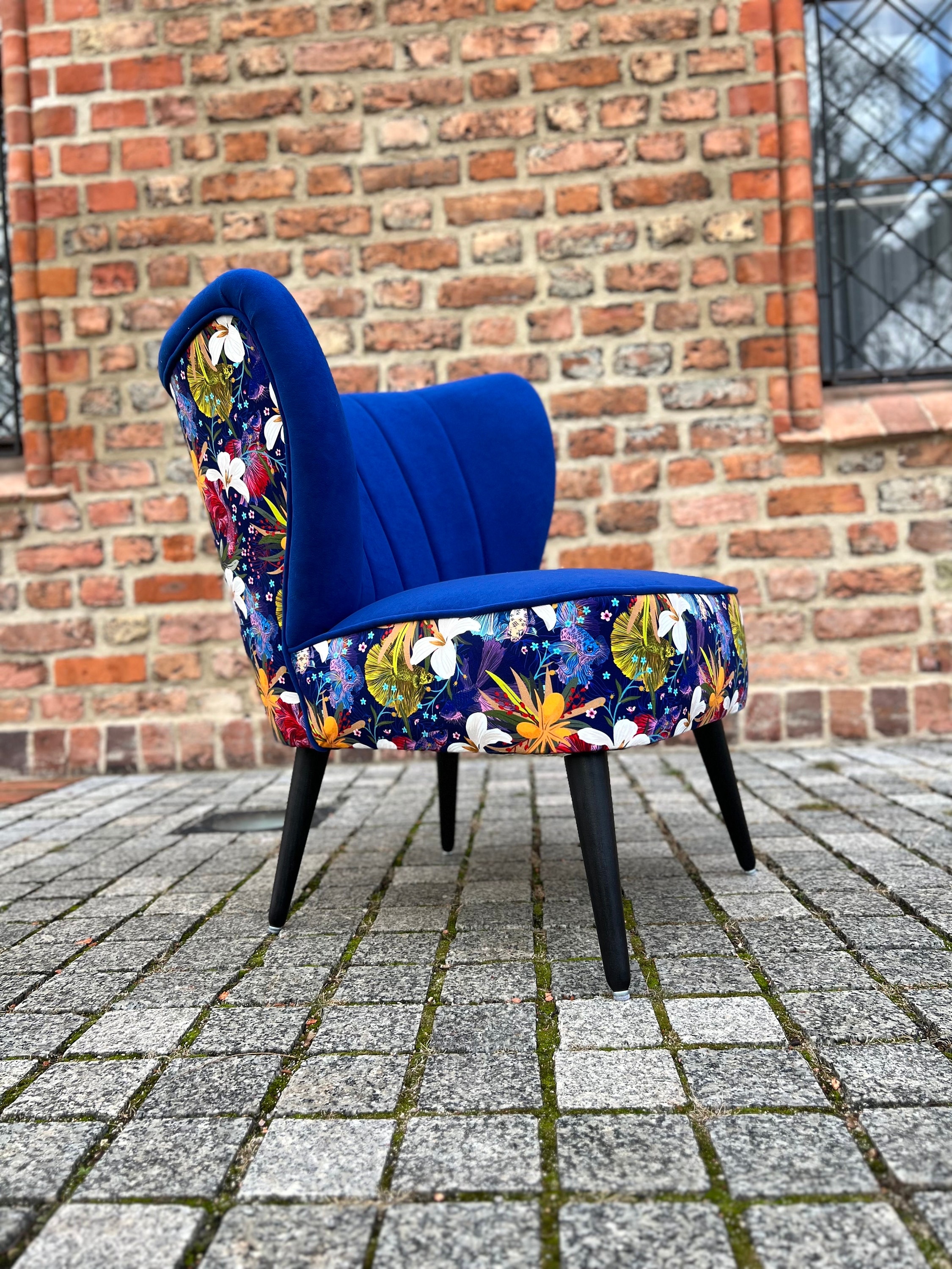 Armchair Fish Modern Design Blue Cocktail Chair - Etsy