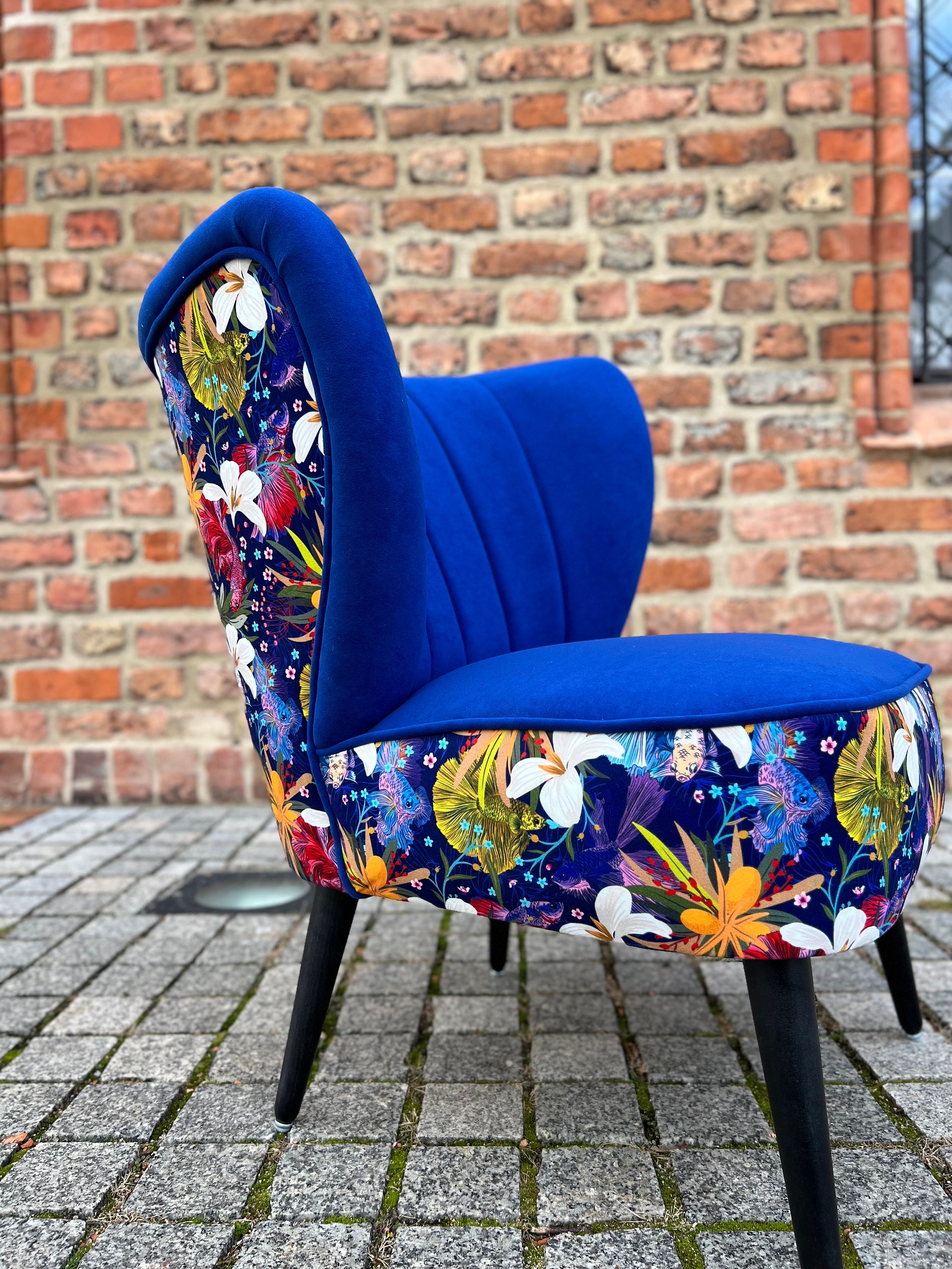 Armchair Fish Modern Design Blue Cocktail Chair - Etsy