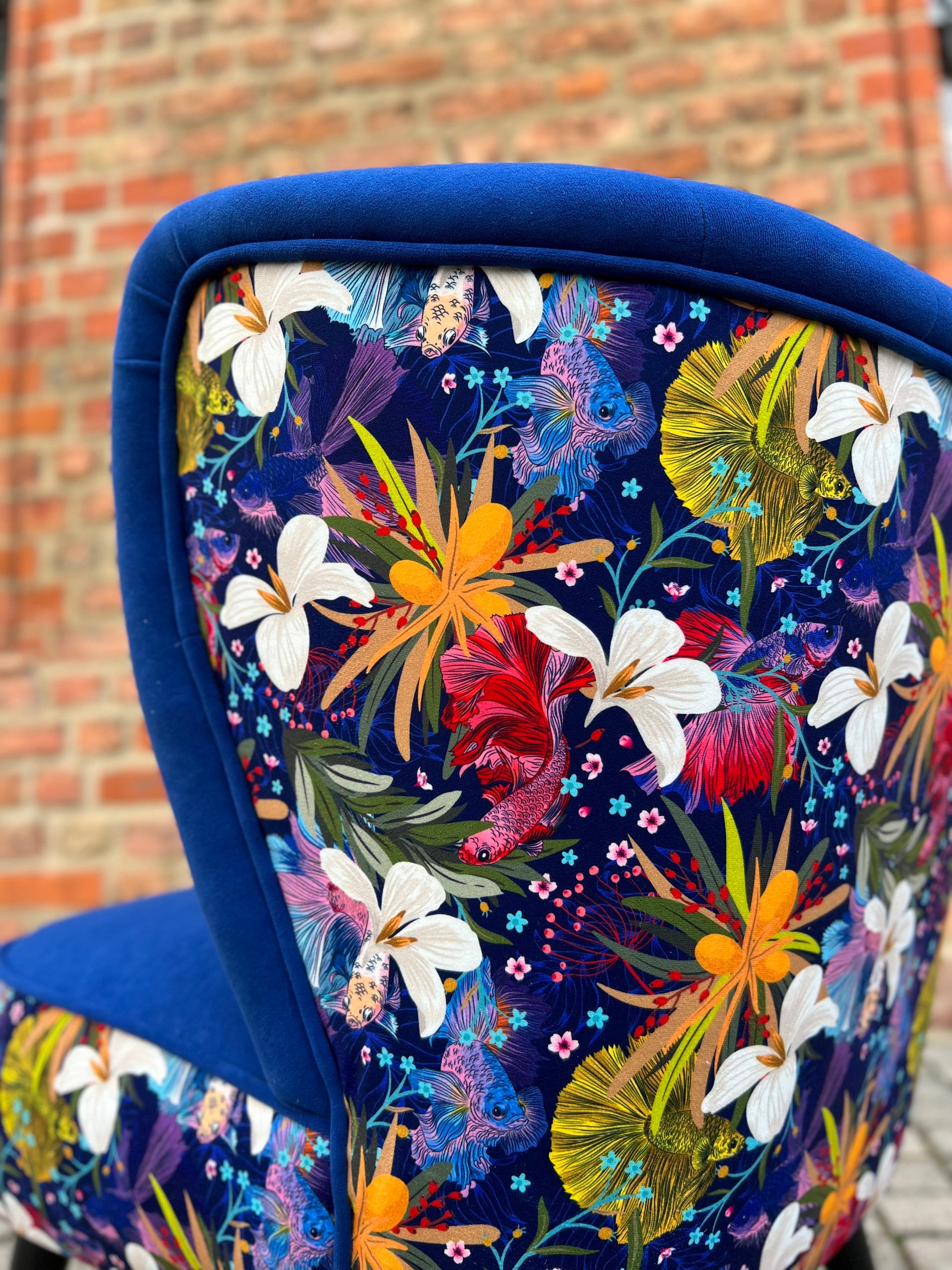 Armchair Fish Modern Design Blue Cocktail Chair - Etsy