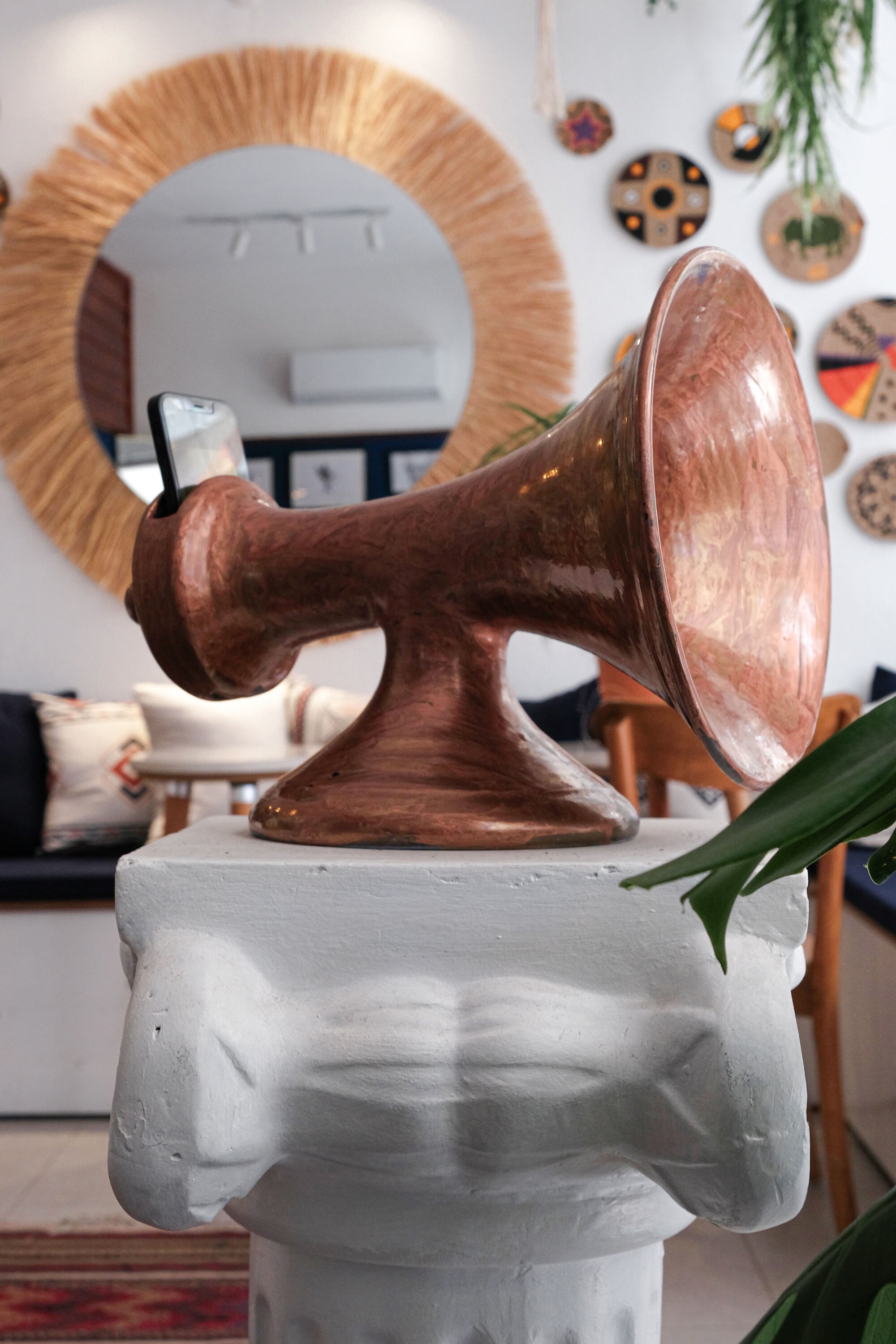 Handmade Ceramic Acoustic Pocket Gramophone, Music Box Loud Speaker ...