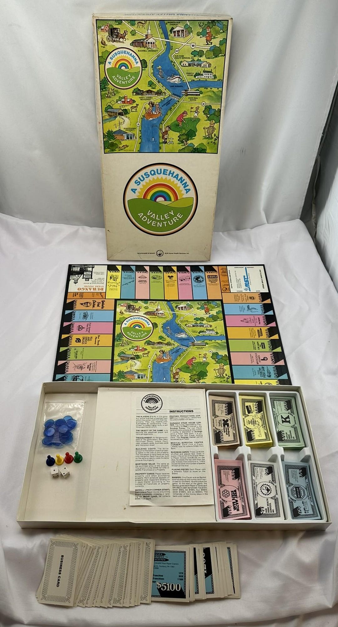1983 A Sasquehanna Valley Adventure Game Monopoly Game Complete Great ...