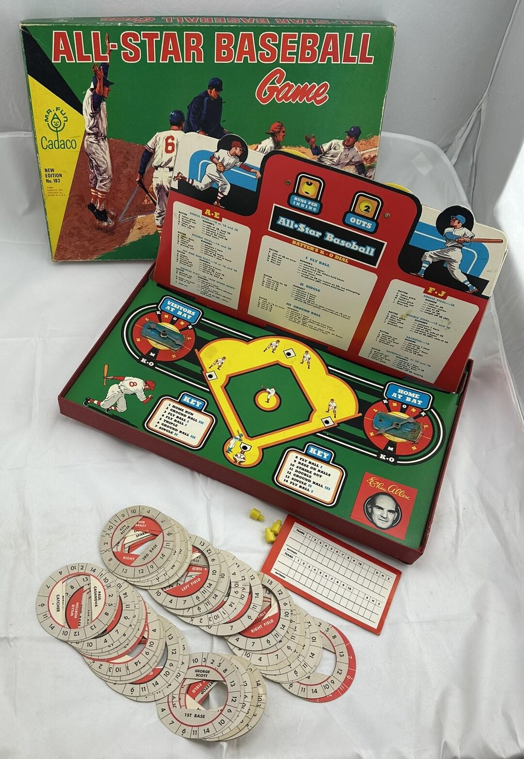 1966 All Star Baseball Board Game by Cadaco in Good Condition FREE ...