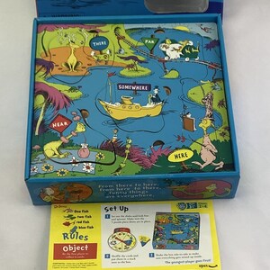 Dr. Seuss One Fish Two Fish Red Fish Blue Fish Memory Game W/books and ...