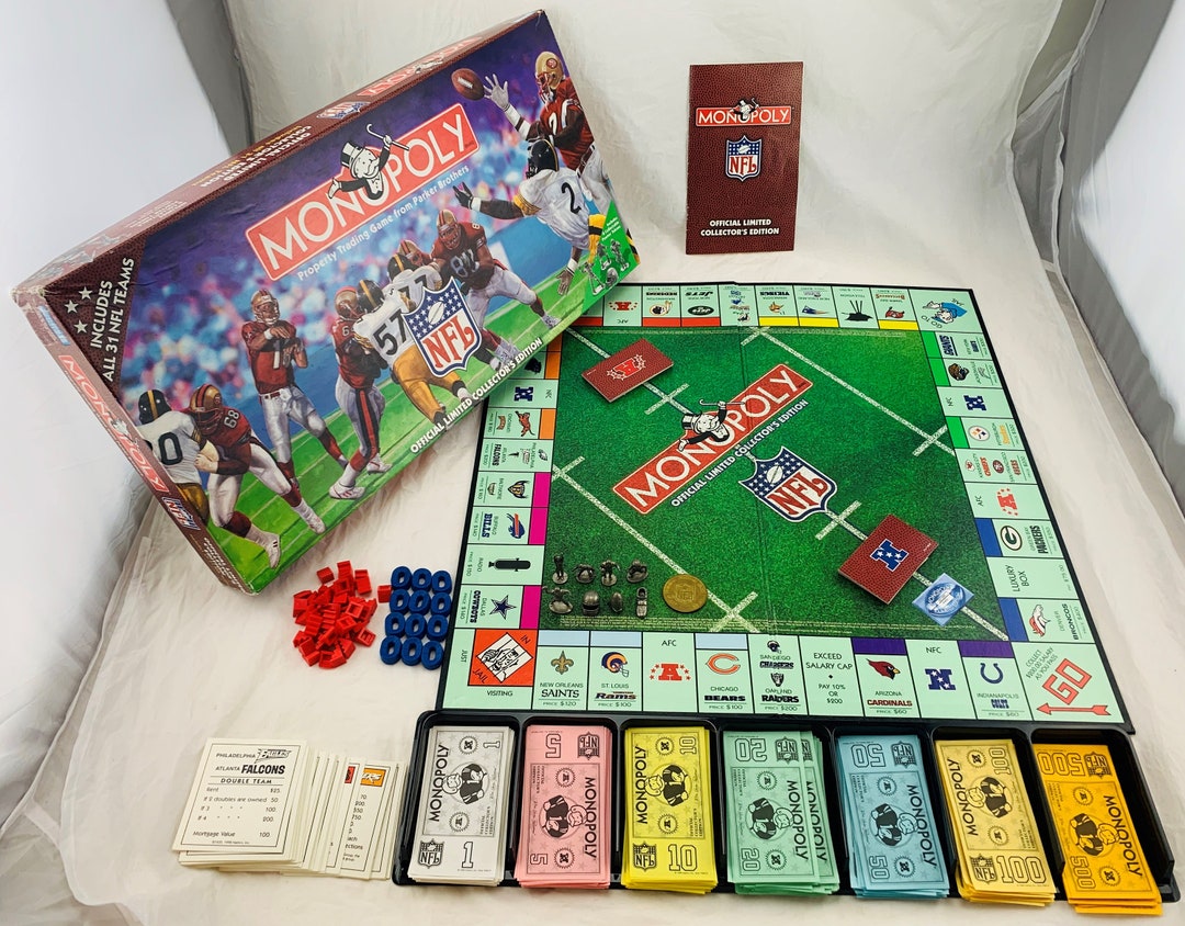 1998 NFL Monopoly Game by Parker Brothers Complete in Great Condition ...