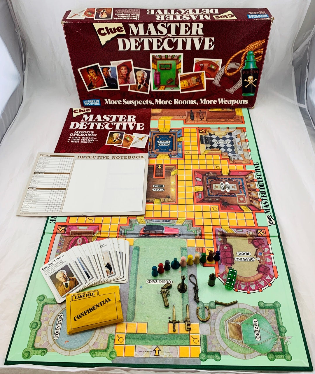 1988 Clue Master Detective Board Game by Parker Brothers Complete Good ...