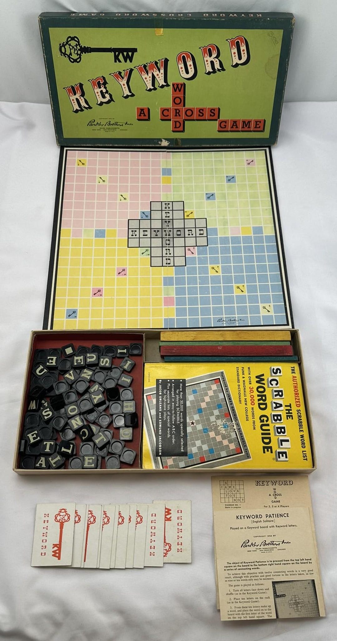 1953 Keyword Scrabble Game by Parker Brothers Complete in Very Good ...