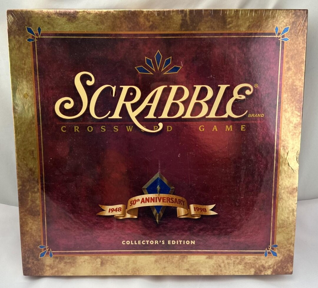 1998 Scrabble Deluxe Collectors Edition 50th Anniversary Hasbro Brand ...