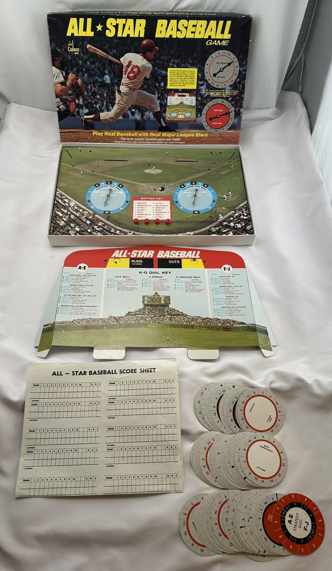 1968 All Star Baseball Board Game Cadaco Complete Very Good Condition ...