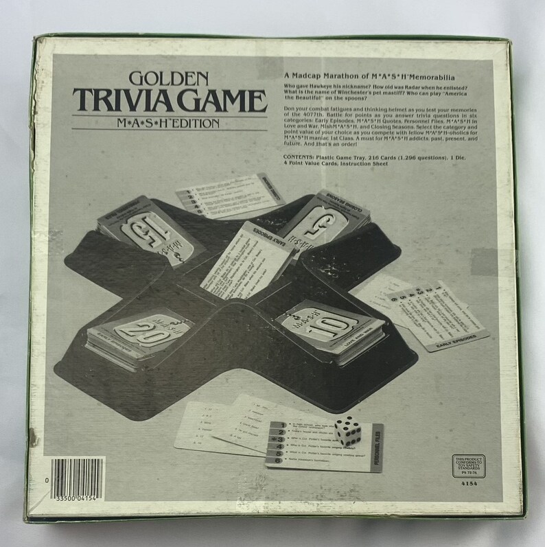 1984 Golden Trivia Game: M.A.S.H. Edition Game New Old Stock - Etsy