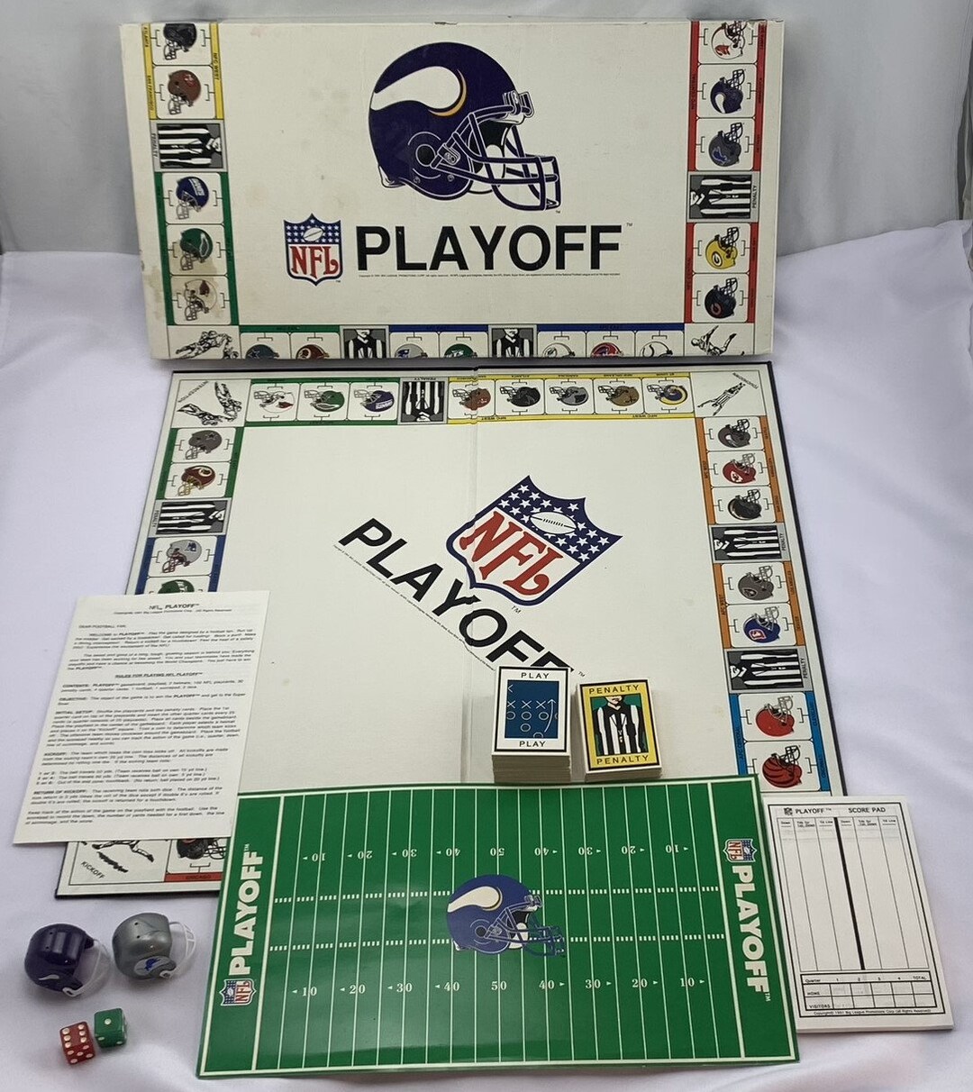 1991 NFL Playoff Board Game Vikings Vs Lions Complete in Good Condition ...