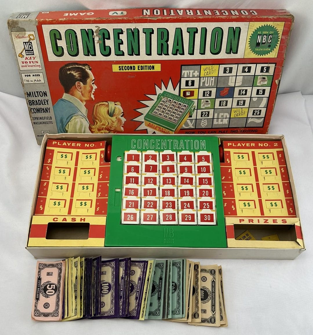 1960 Concentration Board Game 2nd Edition Milton Bradley Complete Good ...