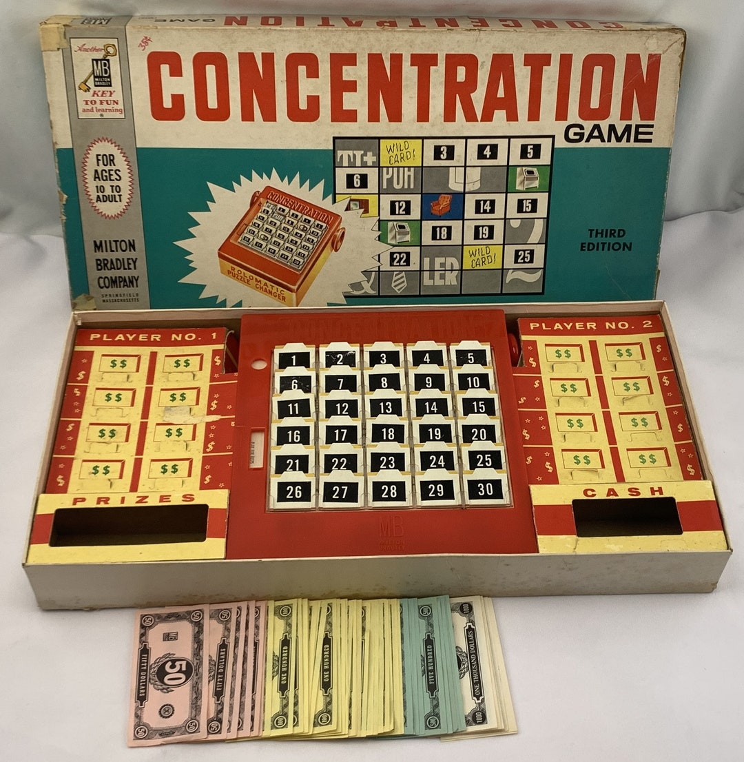 1962 Concentration Board Game 3rd Edition Milton Bradley Complete Very ...