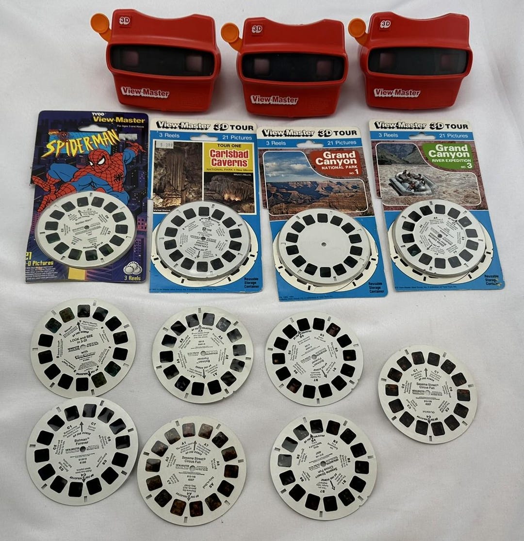 Vintage Viewmaster (3) W/ 4 Brand New Reel Sets and More, Clean, Great ...