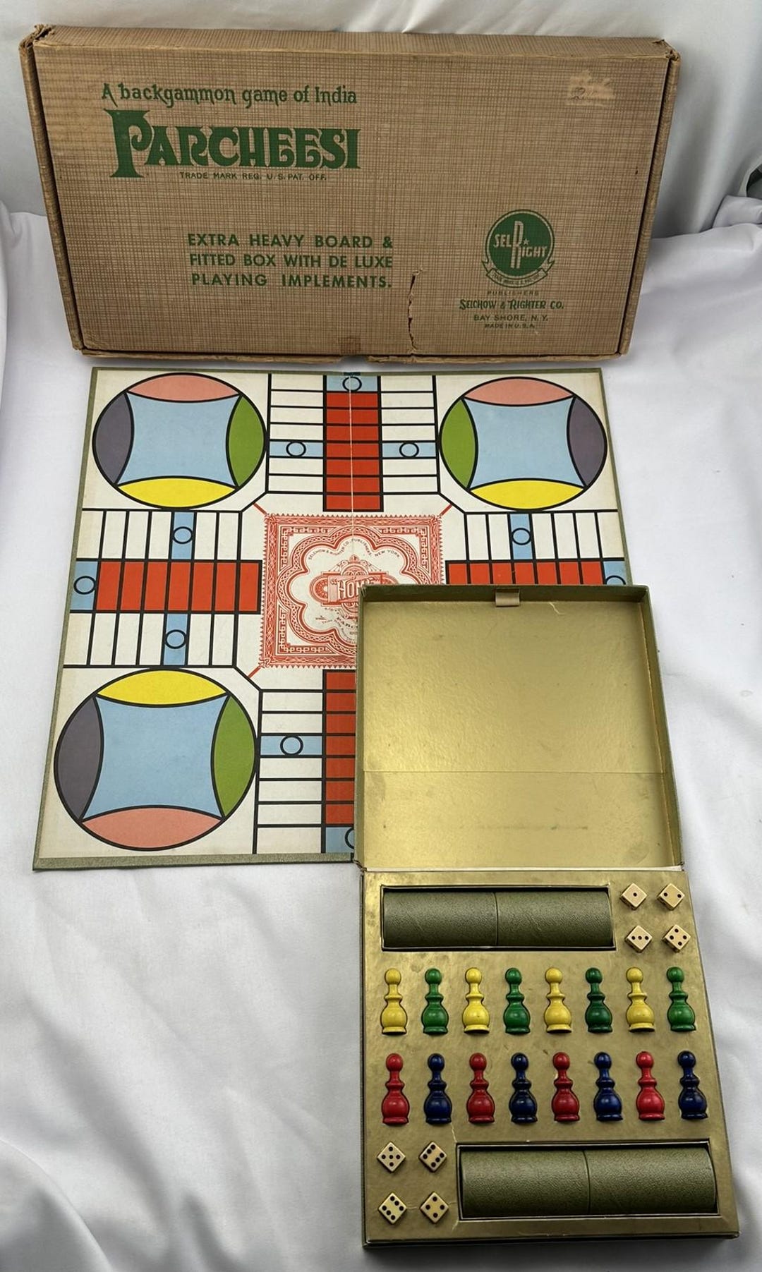 1959 Parcheesi Game Deluxe Edition by Selchow & Righter Complete Very ...