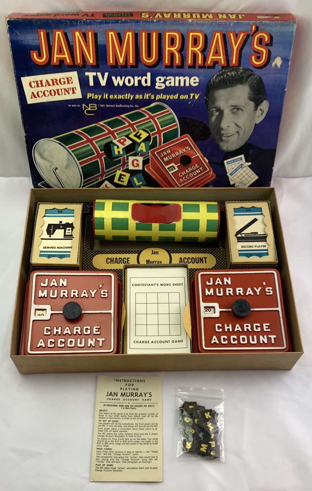 1961 Jan Murray's Charge Account TV Word Game by Transogram Complete ...