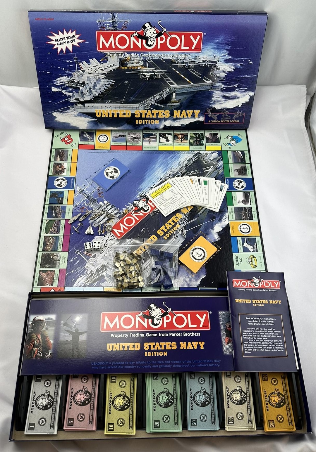 US Navy Edition Monopoly by Usaopoly Complete in Great Condition FREE ...