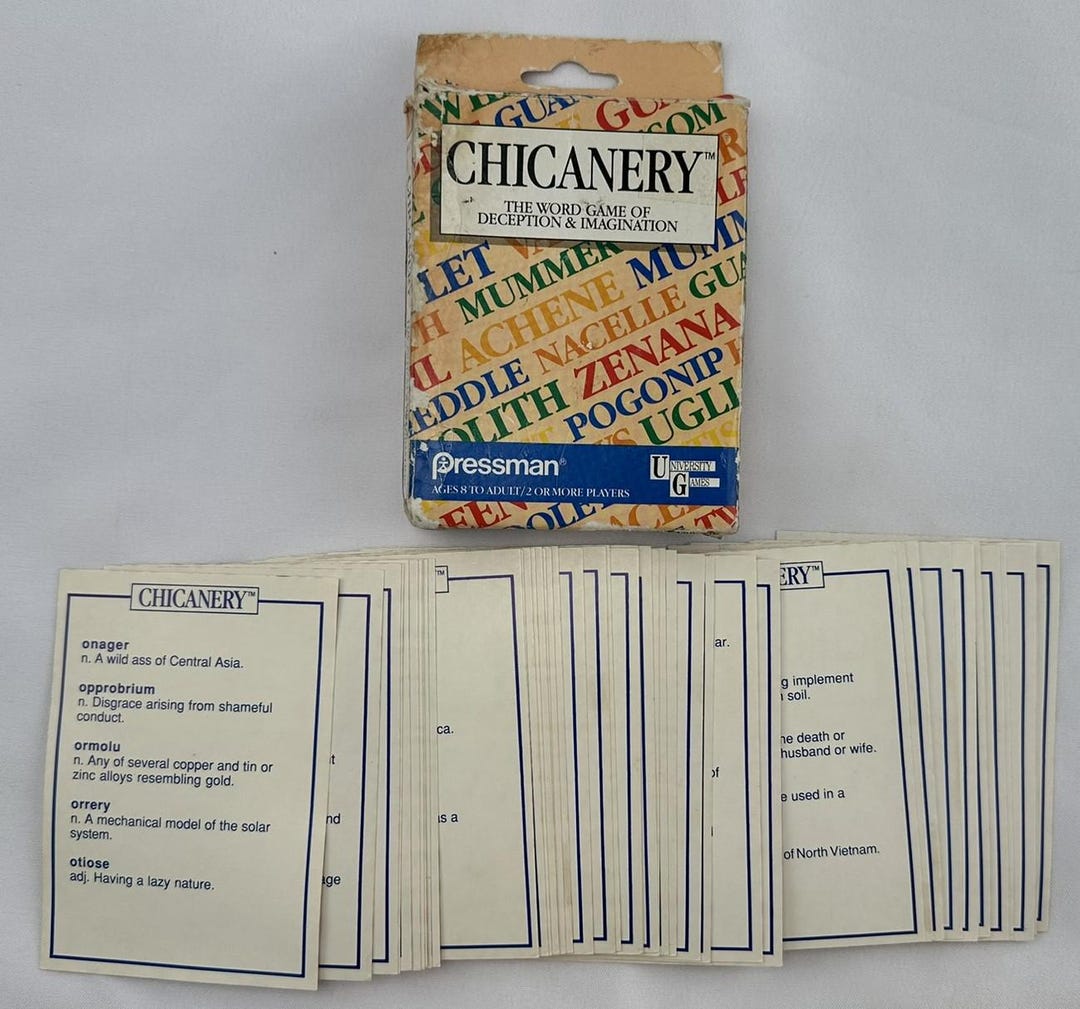 1987 Chicanery Card Game by Pressman Complete in Good Condition FREE ...