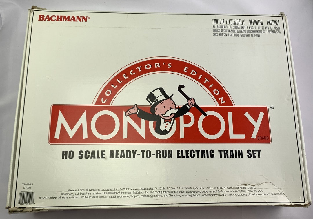 1998 Monopoly Train Set Bachmann Trains Never Used Pieces Sealed FREE ...