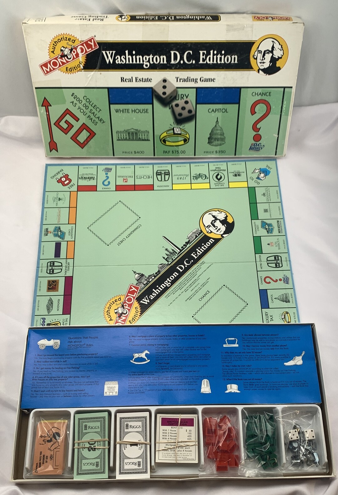1995 Washington DC Edition Monopoly Game by Usaopoly Complete Good ...
