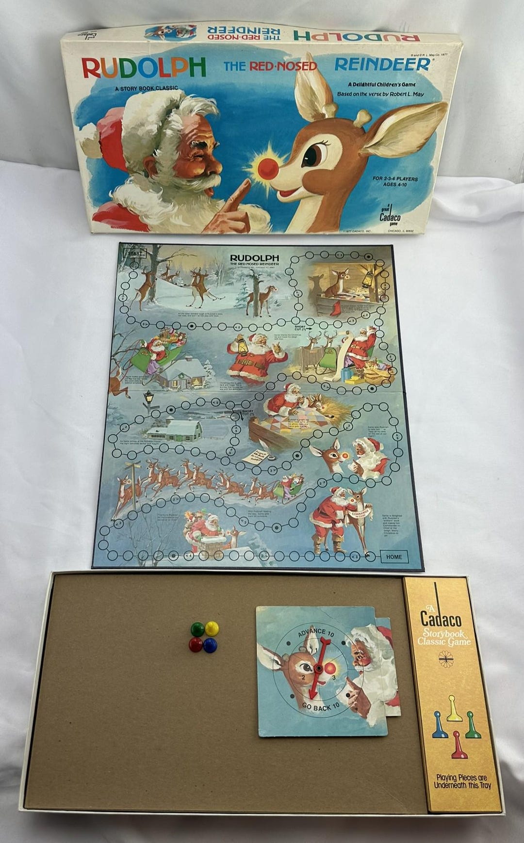 1977 Rudolph the Red-nosed Reindeer Game by Cadaco Complete in Great ...