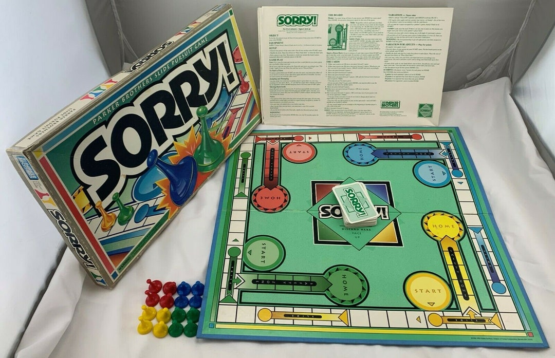 1992 Sorry! Game by Parker Brothers Complete in Good Condition FREE ...