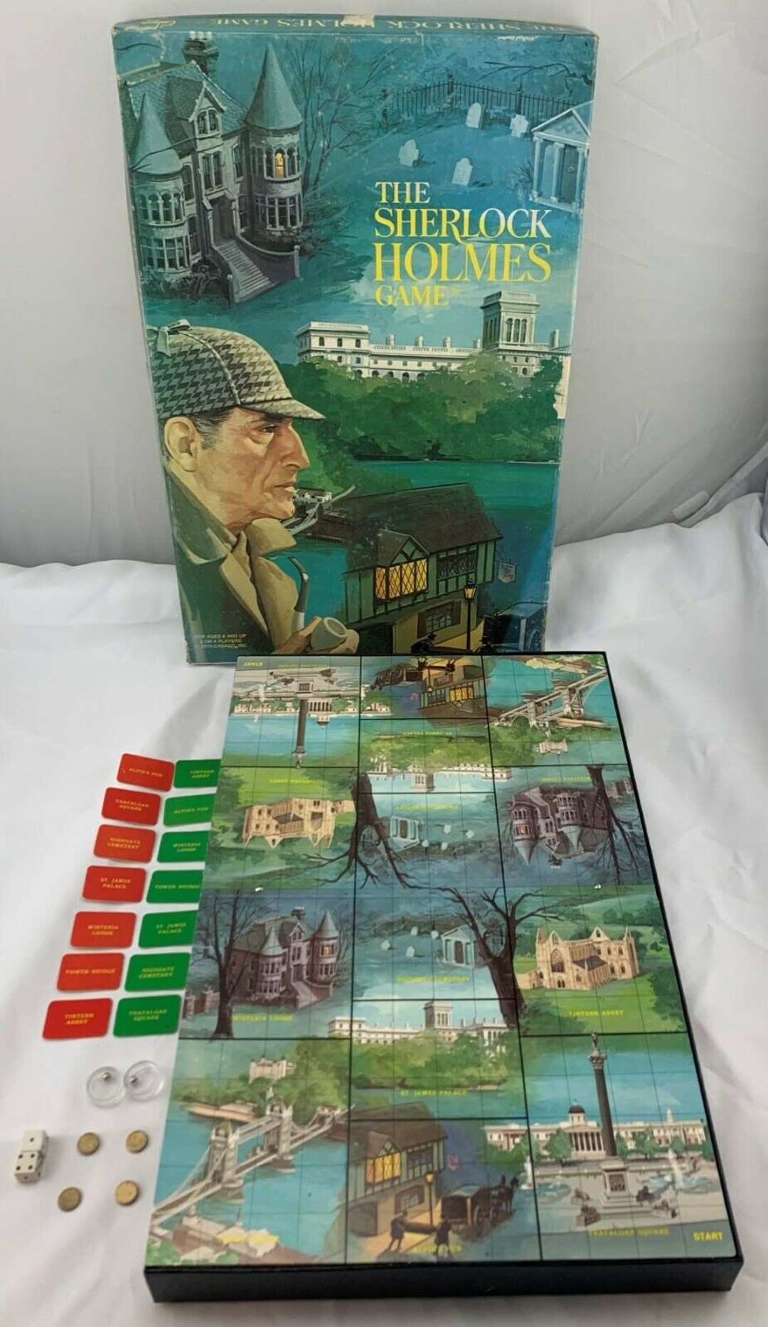 1974 the Sherlock Holmes Game by Cadaco Complete in Great Condition ...