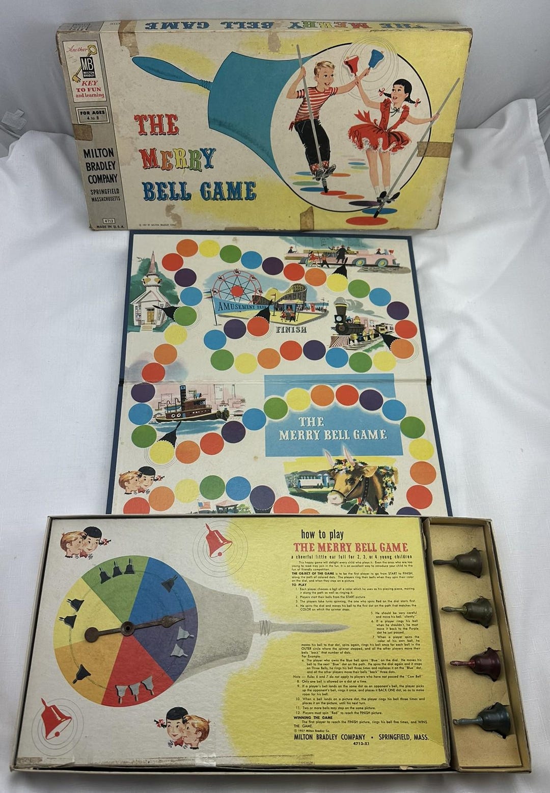 1957 the Merry Bell Game by Milton Bradley Complete in Good Condition ...