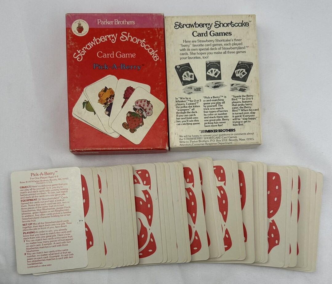 1979 Strawberry Shortcake Pick-a-berry Card Game Complete Good ...