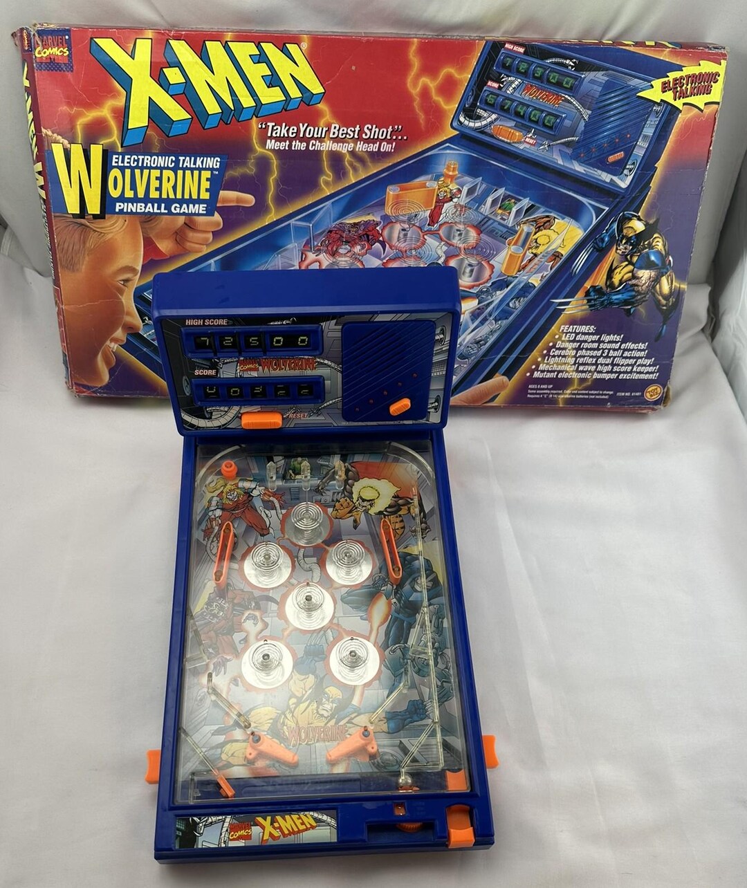 1994 Xmen Wolverine Electronic Pinball Game by Toy Biz in Box Working ...